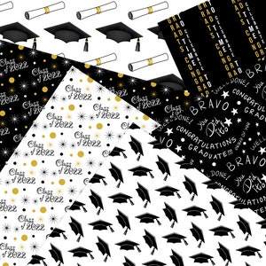 Graduation Day Digital Paper Seamless Pattern Class of 2022 - Etsy