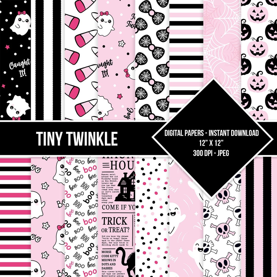 Cute Halloween Digital Papers Spooky Ghost Pumpkin Seamless Pattern ...