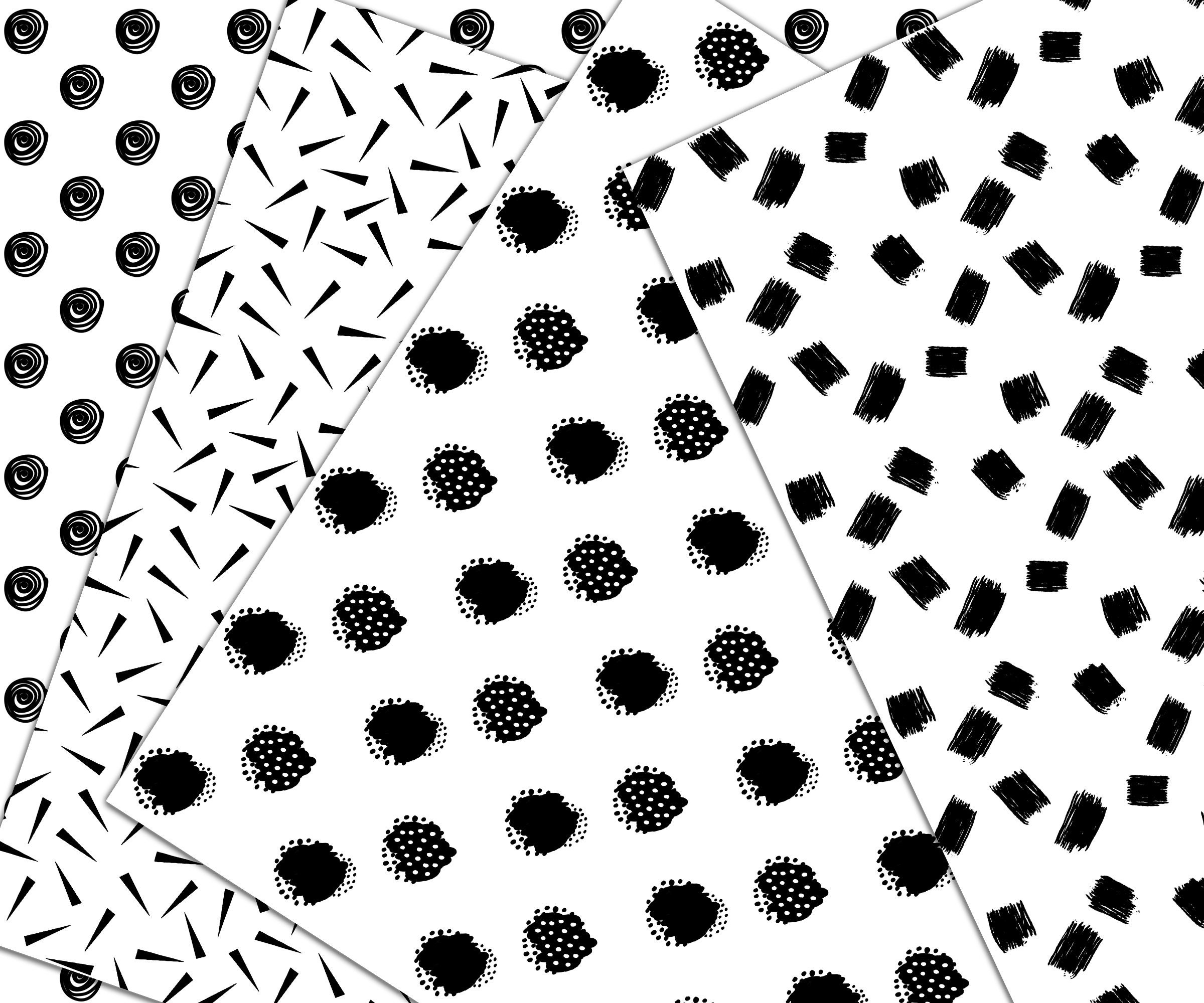 Doodle Digital Paper Black and White Doodles Seamless Pattern | Etsy