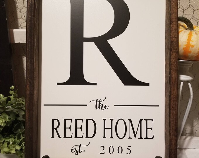 Family Sign Personalized, Family Sign Wood Personalized, Family Initial ...