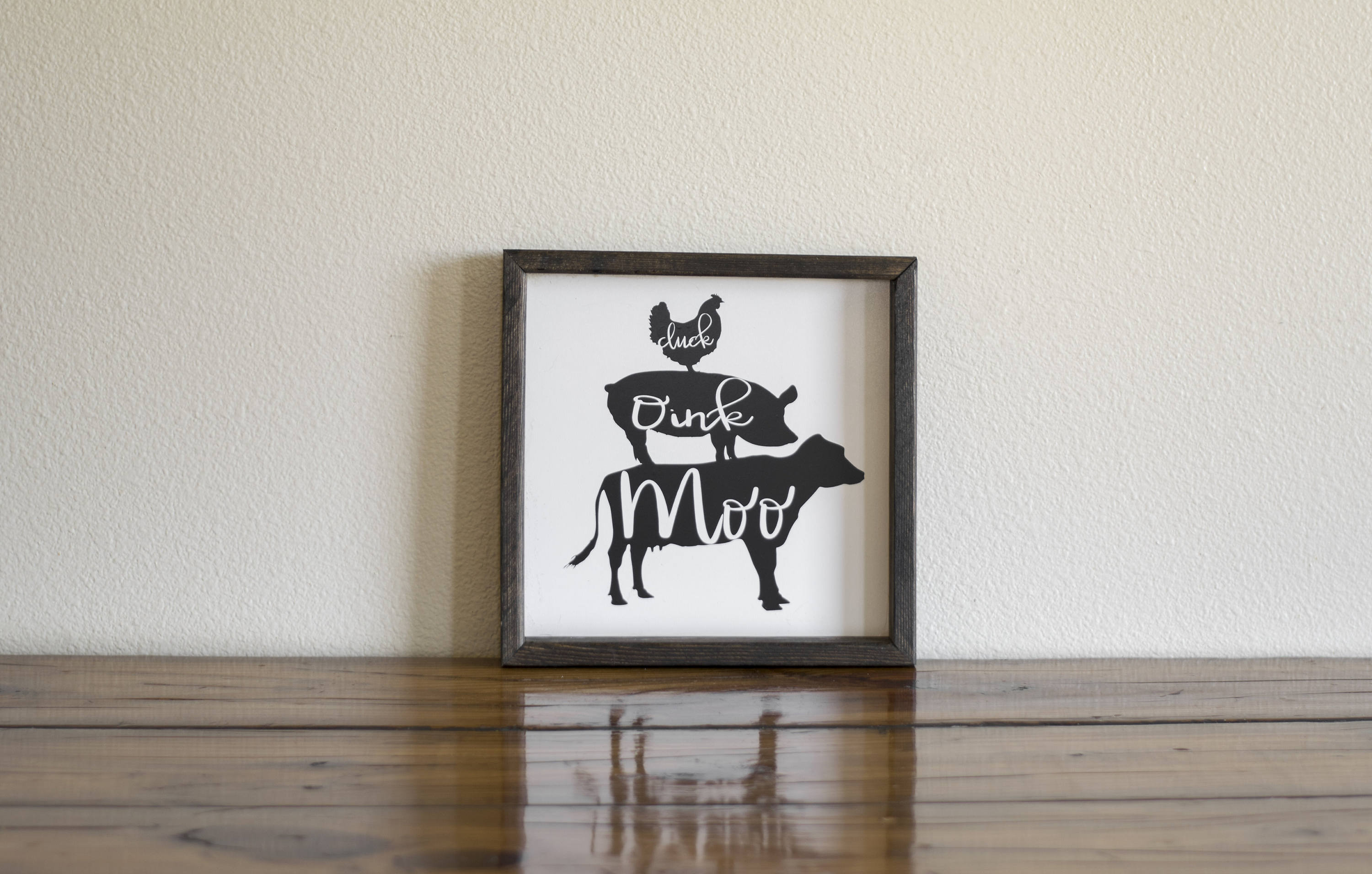 Farmhouse animal sign Chicken pig cow sign | Etsy