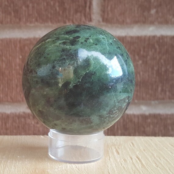 Jade Gemstone Sphere Nephrite Jade Ball Dark Green Jade | Etsy