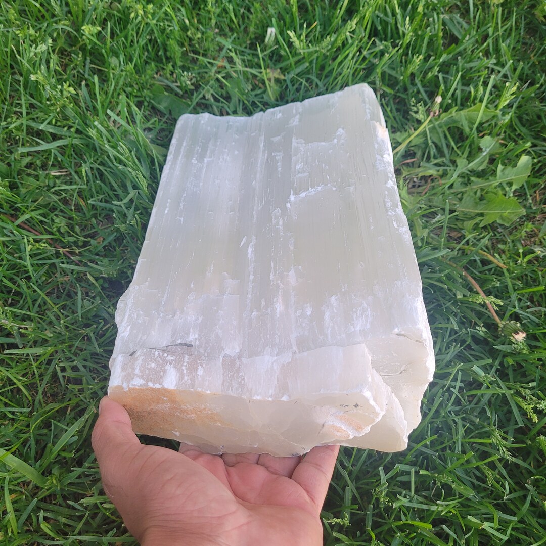 Selenite Crystal Log , Large / Jumbo Size, Moroccan Selenite , Natural ...