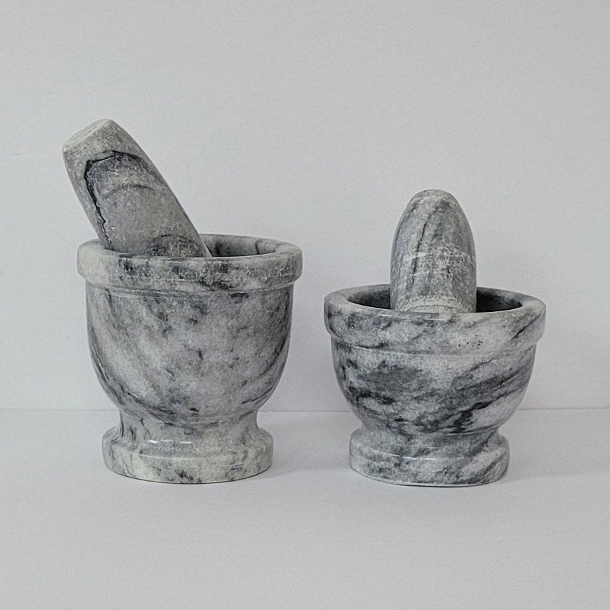 Marble Stone Mortar and Pestle Two Size Options Hand Made - Etsy