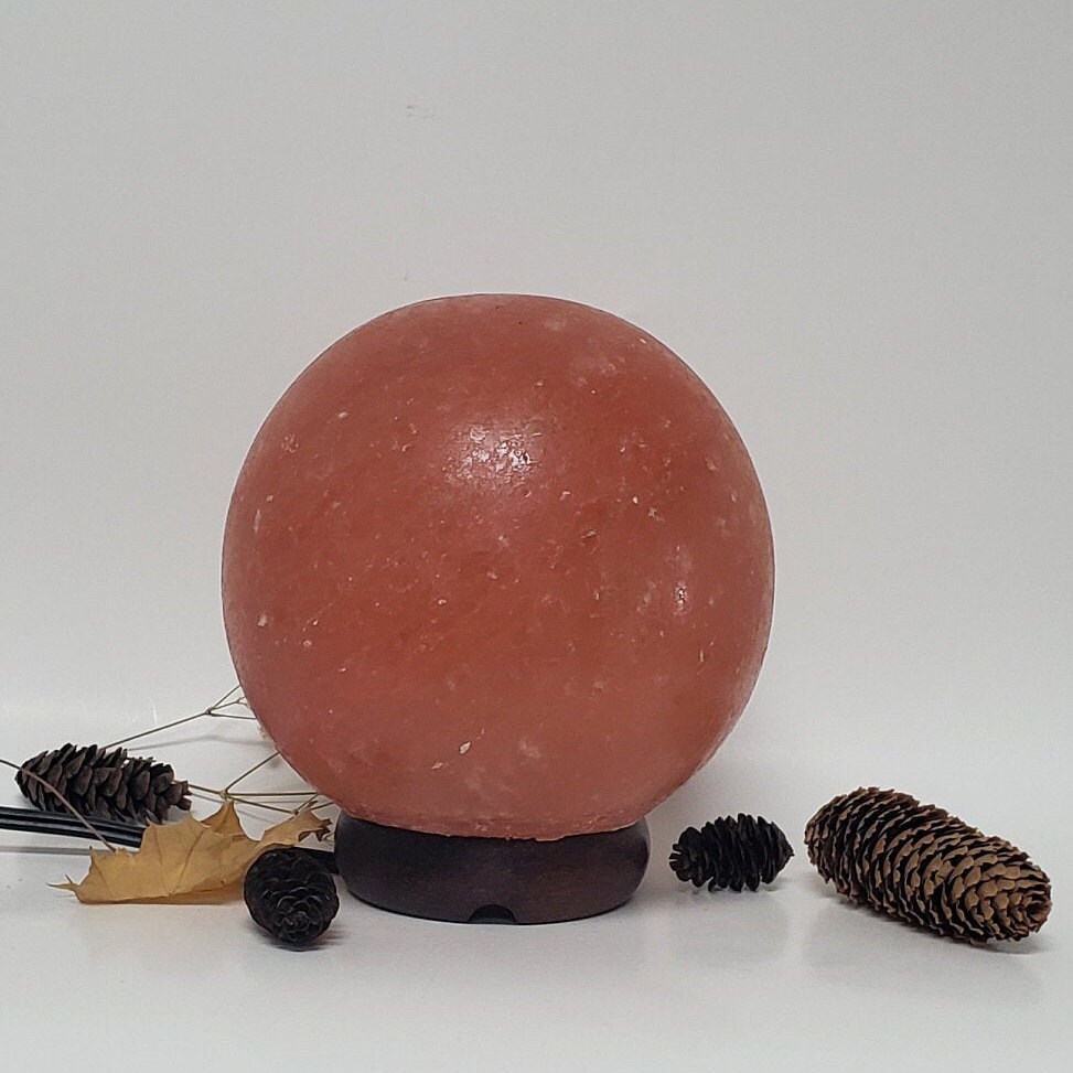 Himalayan Salt Lamp, 6 Inch Sphere Shape, Ball Shape, Globe, Full Moon ...