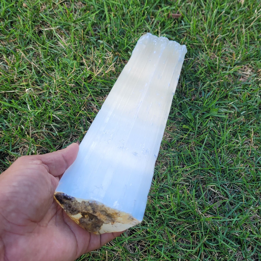 Selenite Crystal Log , Large / Jumbo Size, Moroccan Selenite , Natural ...