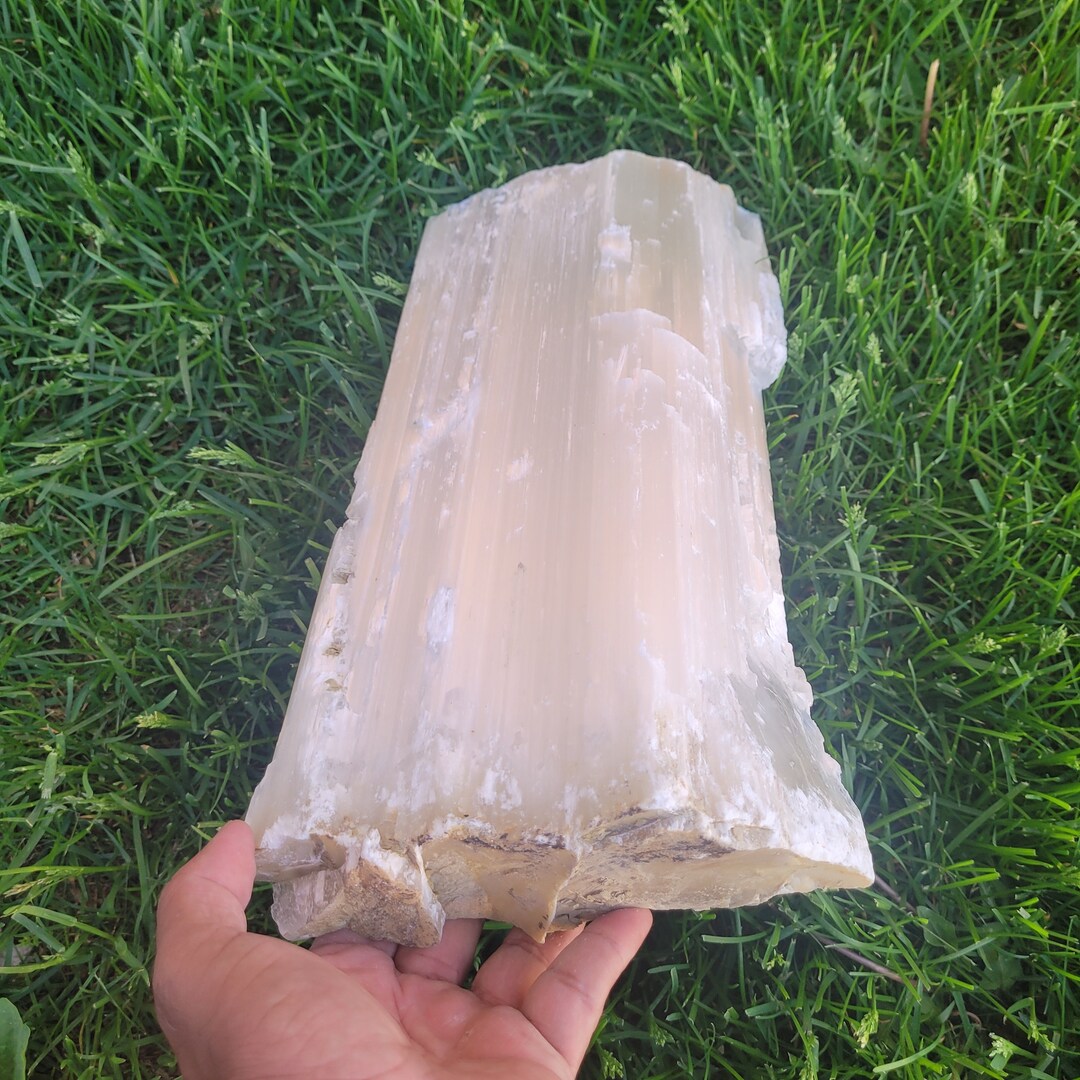 Selenite Crystal Log , Large / Jumbo Size, Moroccan Selenite , Natural ...