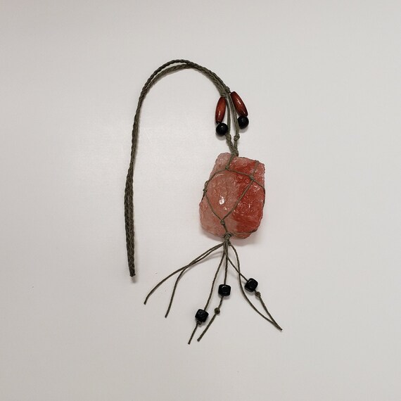 Himalayan Salt Crystal Hemp Macrame Car Charm Rear View Mirror Ornament Car Accessories Car Decor Eco Natural Mountain Beads Etsy