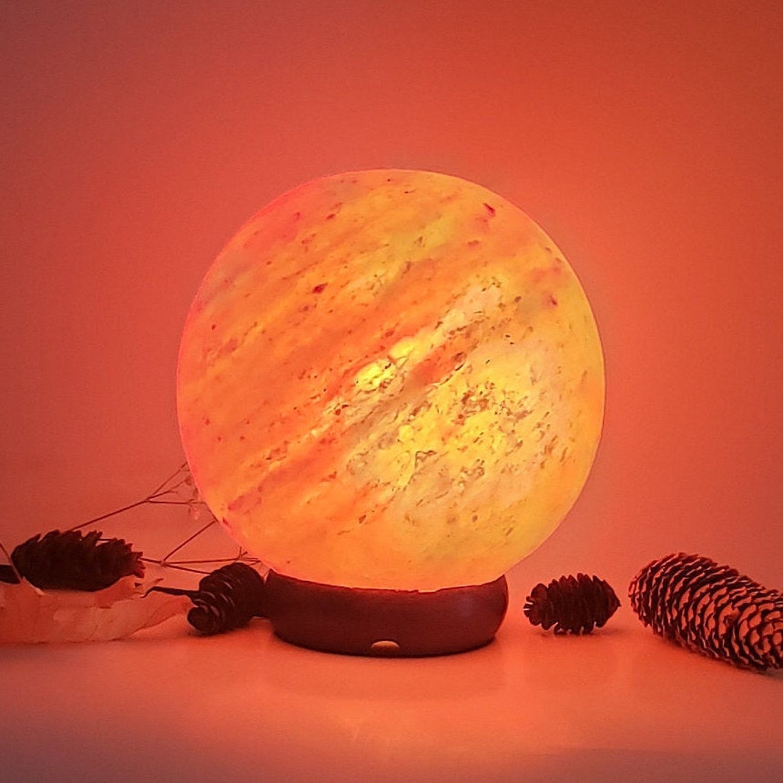 Himalayan Salt Lamp, 6 Inch Sphere Shape, Ball Shape, Globe, Full Moon ...