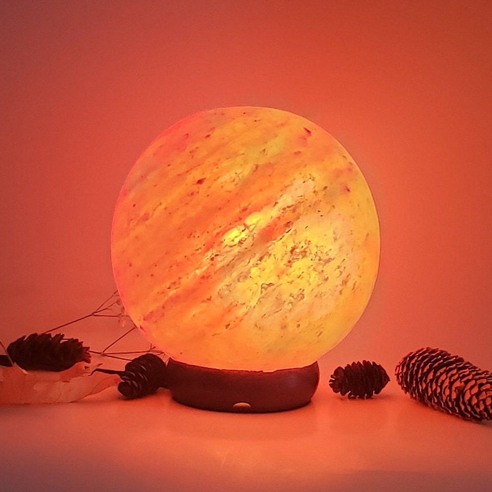 Himalayan Salt Lamp, 6 Inch Sphere Shape, Ball Shape, Globe, Full Moon ...