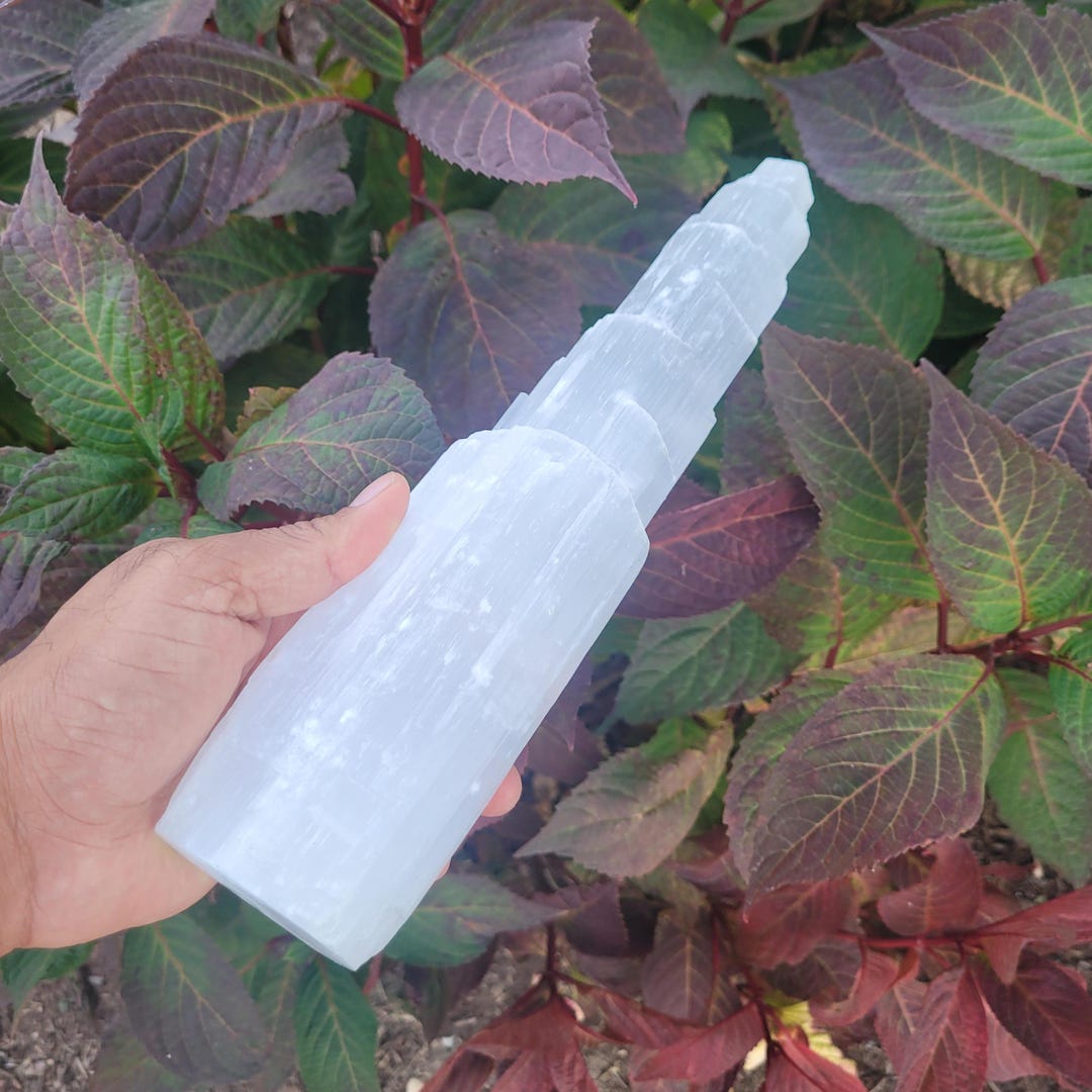 Selenite Tower, Satin Spar Tower, Large Crystal Tower, Handmade ...