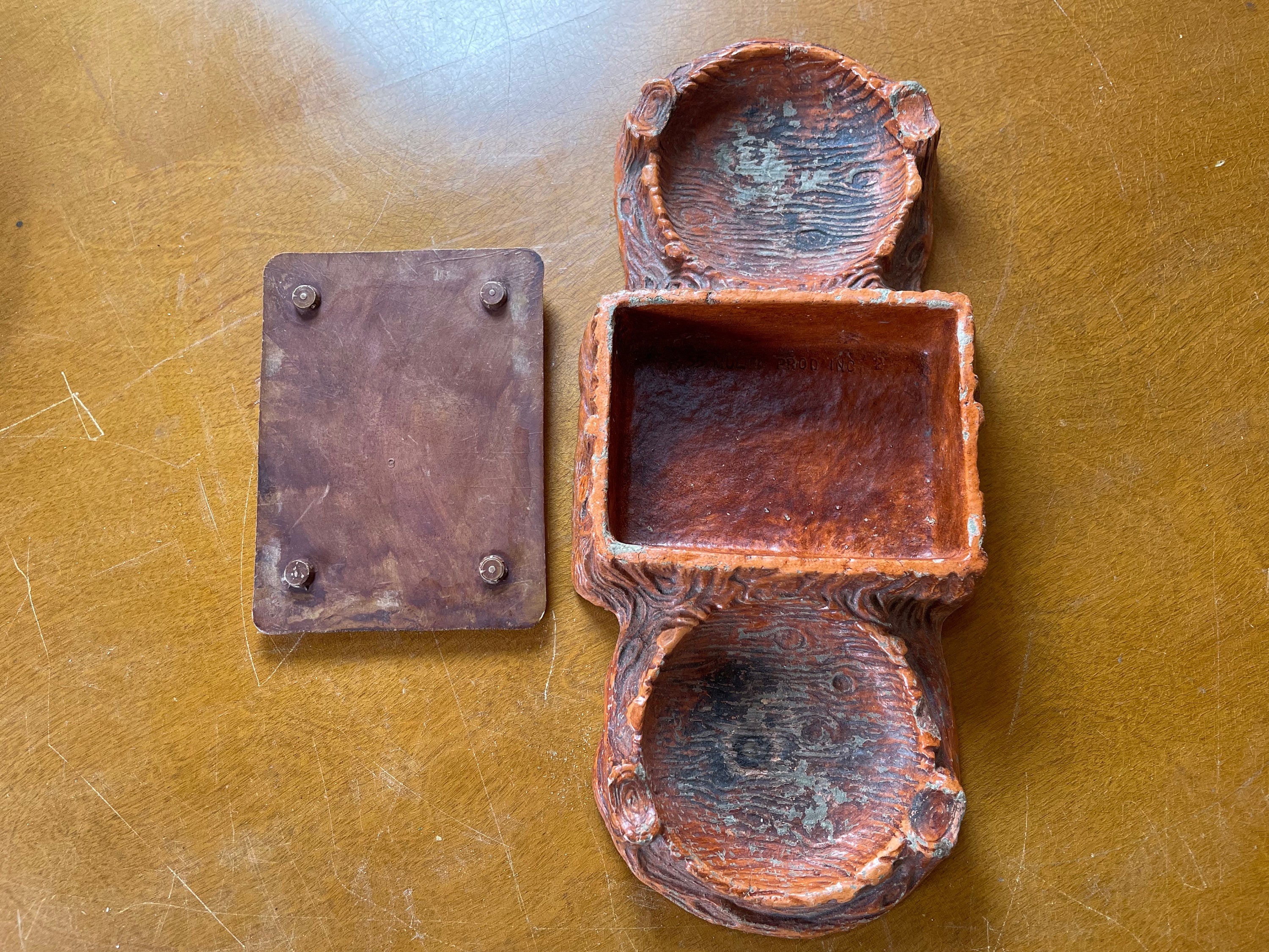 1955 Wood Western Ashtray and Cigarette Box by Multi Products Inc - Etsy