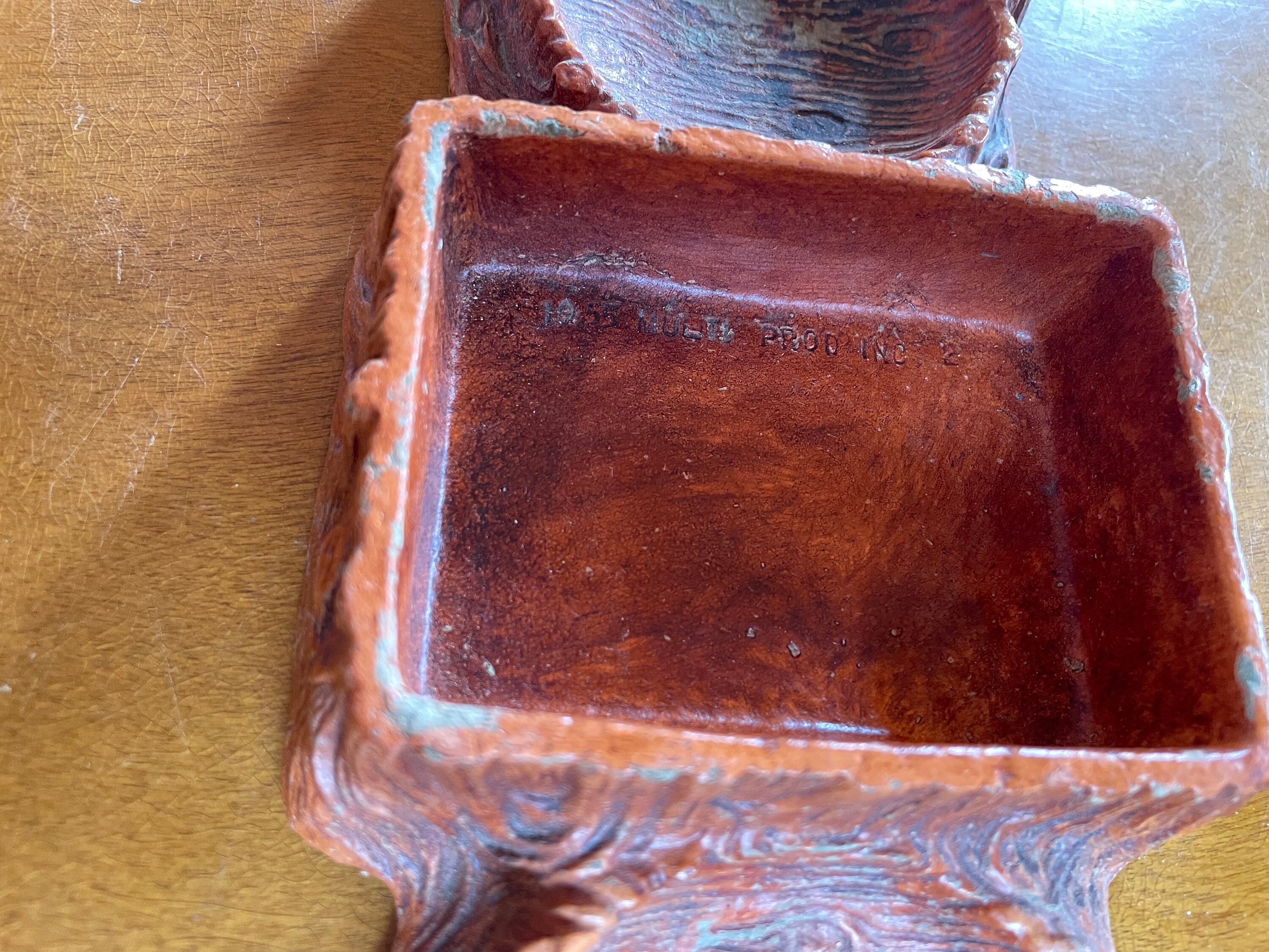 1955 Wood Western Ashtray and Cigarette Box by Multi Products Inc - Etsy