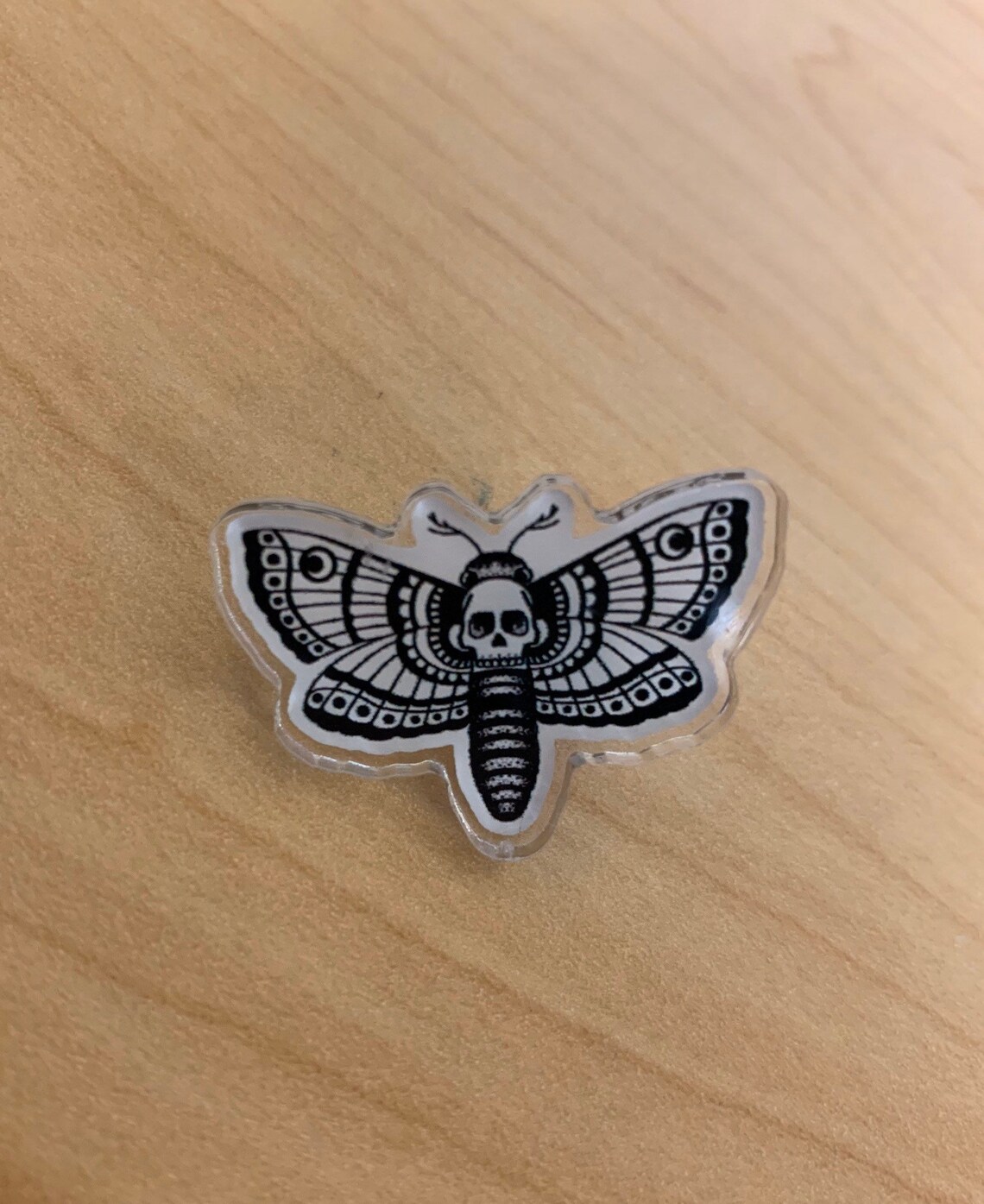 1.25 inch Death Moth Pin Acrylic pin | Etsy