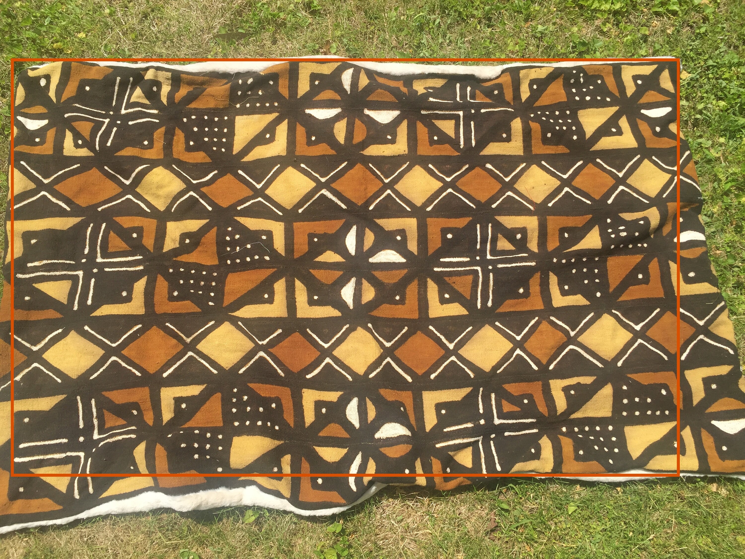 AUTHENTIC BOGOLAN: Brown, Gold and Black Blanket (malian Mud Cloth ...