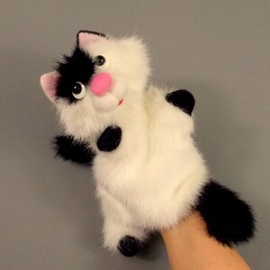 Hand Puppet for Little Hand White Kitten With a Black Speck. Puppet for ...