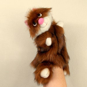 Red Cat Hand Puppet for Home Puppet Theater. Marionette Kitty. Bibabo ...