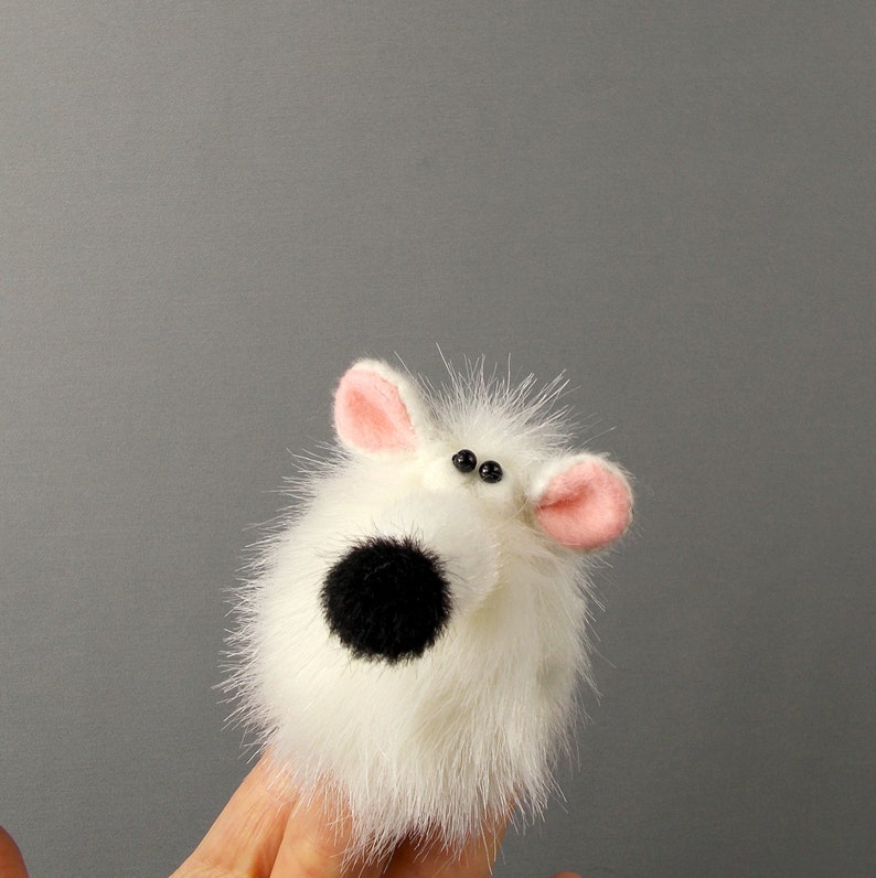 Little white mouse puppet for finger theater. Finger puppet | Etsy