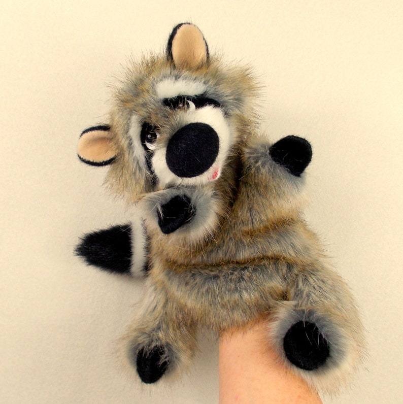 Raccoon Reddish Hand Puppet. Funny Raccoon for Home Puppet - Etsy