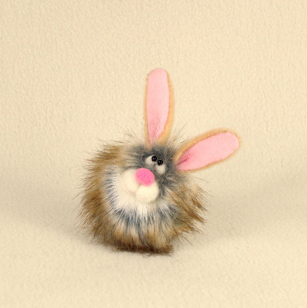 Tiny Rabbit Reddish Gray Finger Puppet. Plush Little Bunny for Finger ...
