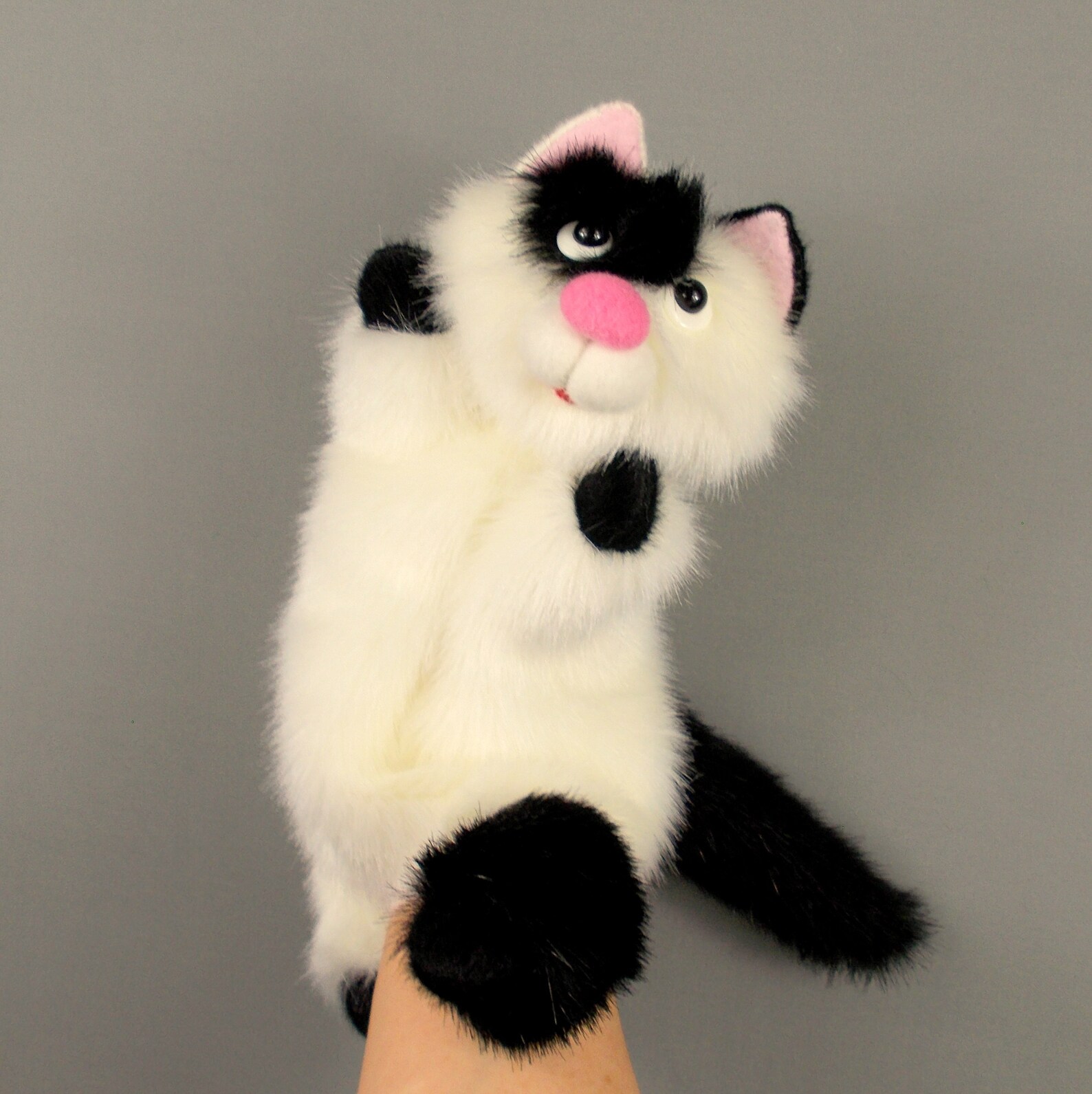 White Black Cat Hand Puppet for Home Theater. Puppet - Etsy