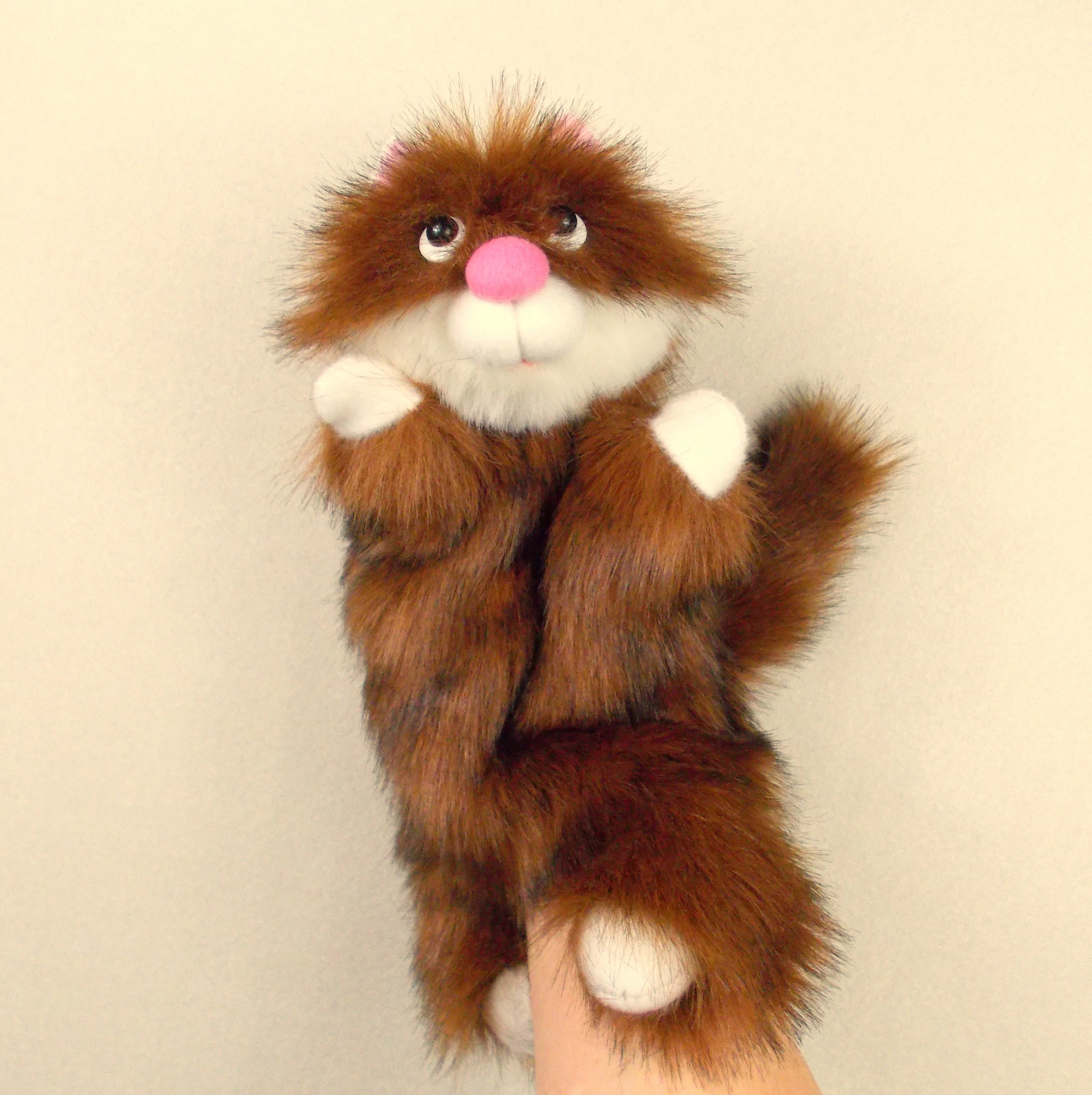 Red Cat Hand Puppet for Home Puppet Theater. Marionette Kitty. - Etsy