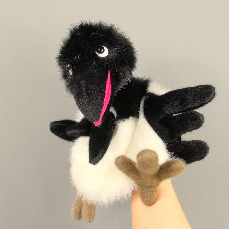 Magpie Puppet for Children. Plush Hand Puppet Magpie. Bibabo - Etsy