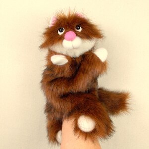 Red Cat Hand Puppet for Home Puppet Theater. Marionette Kitty. - Etsy