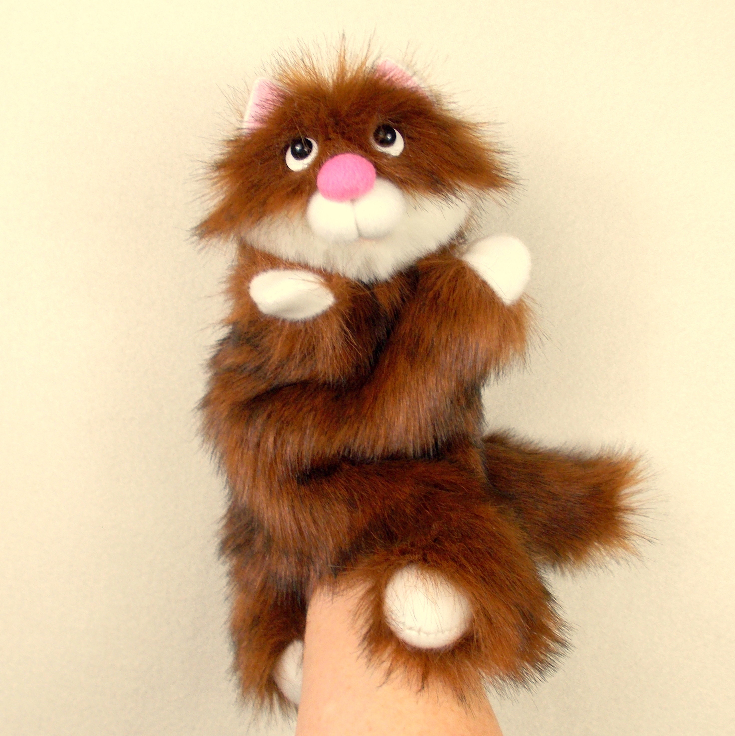 Red Cat Hand Puppet for Home Puppet Theater. Marionette Kitty. - Etsy
