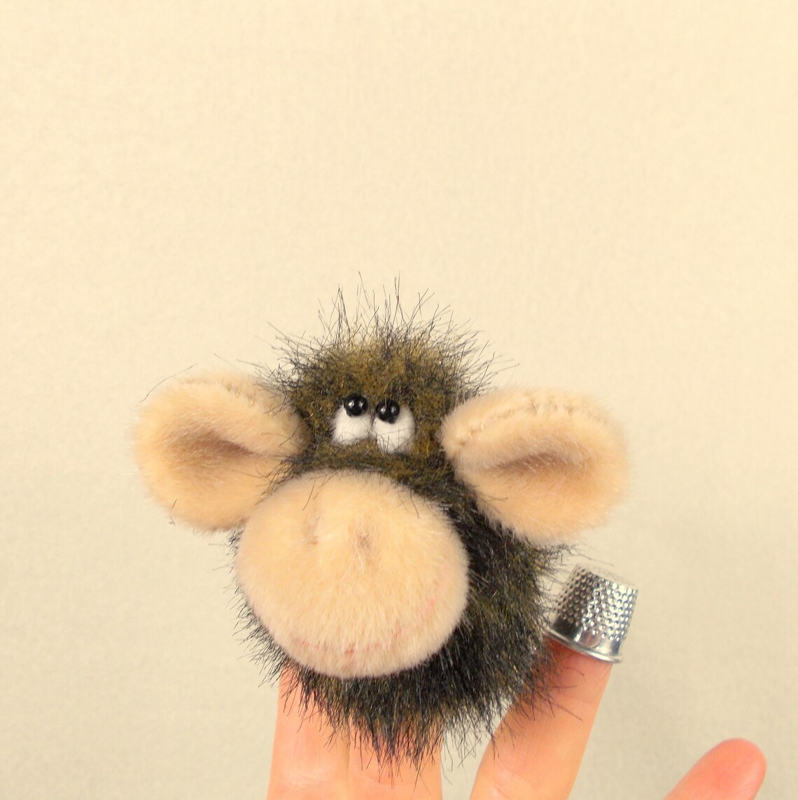 Little Furry Monkey. Tiny Soft Toy. Plush Brown Monkey Finger - Etsy