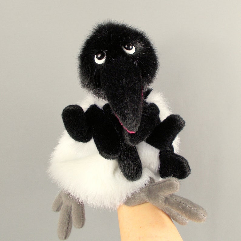 Magpie Puppet for children. Plush Hand puppet Magpie. Bibabo | Etsy
