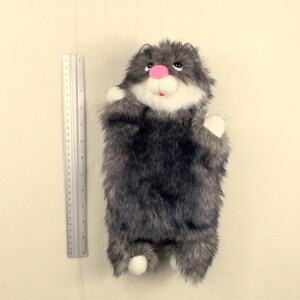 Fluffy Cat Hand Puppet. Gray Cat Puppet for Children's Home Theater ...