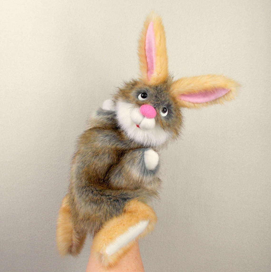 Rabbit Plush Puppet. Hare Reddish Gray Hand Puppet for Home - Etsy