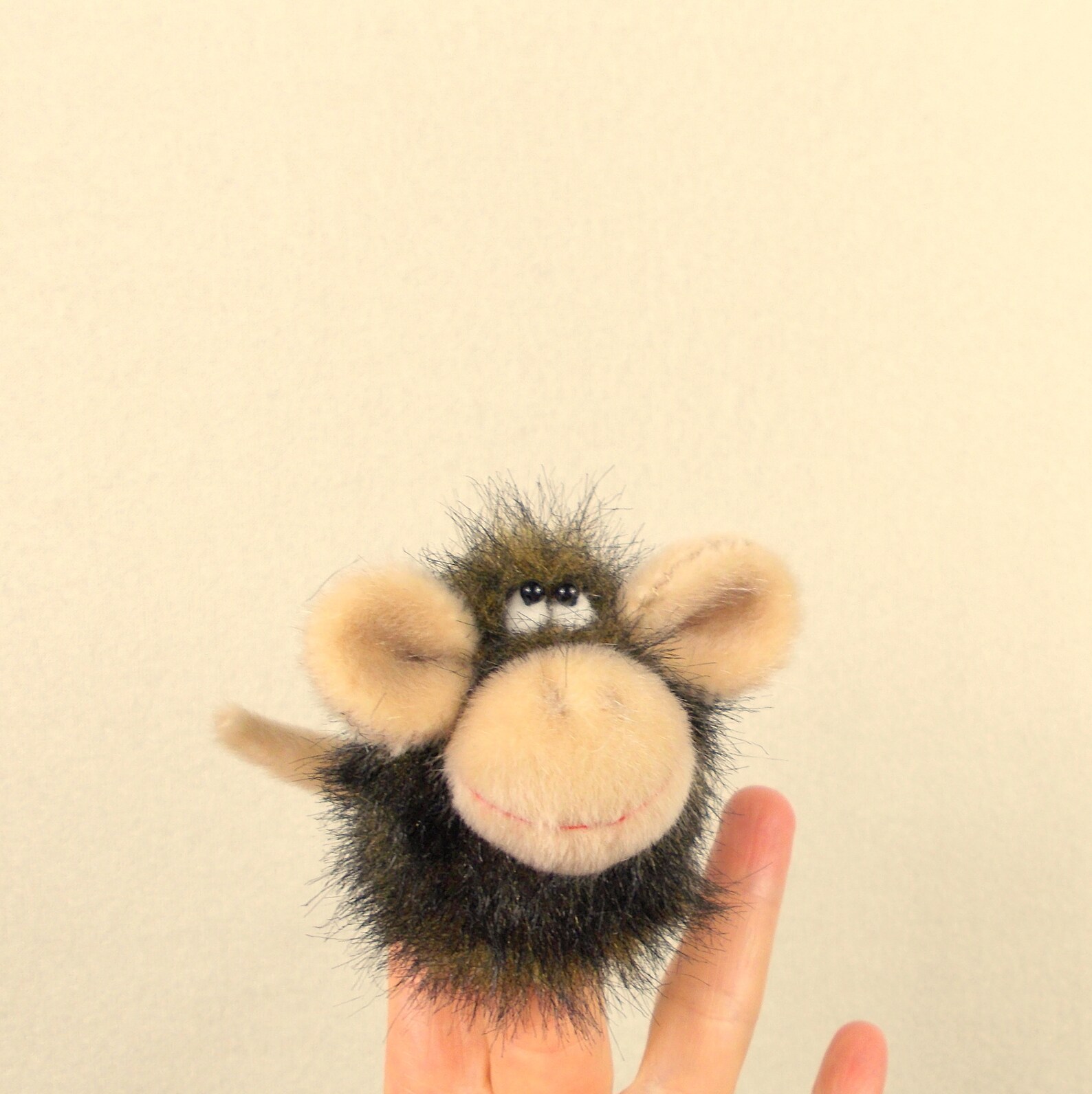 Little Furry Monkey. Tiny Soft Toy. Plush Brown Monkey Finger - Etsy