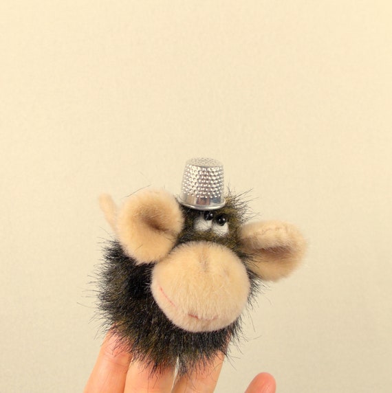 Little Furry Monkey. Tiny Soft Toy. Plush Brown Monkey Finger - Etsy