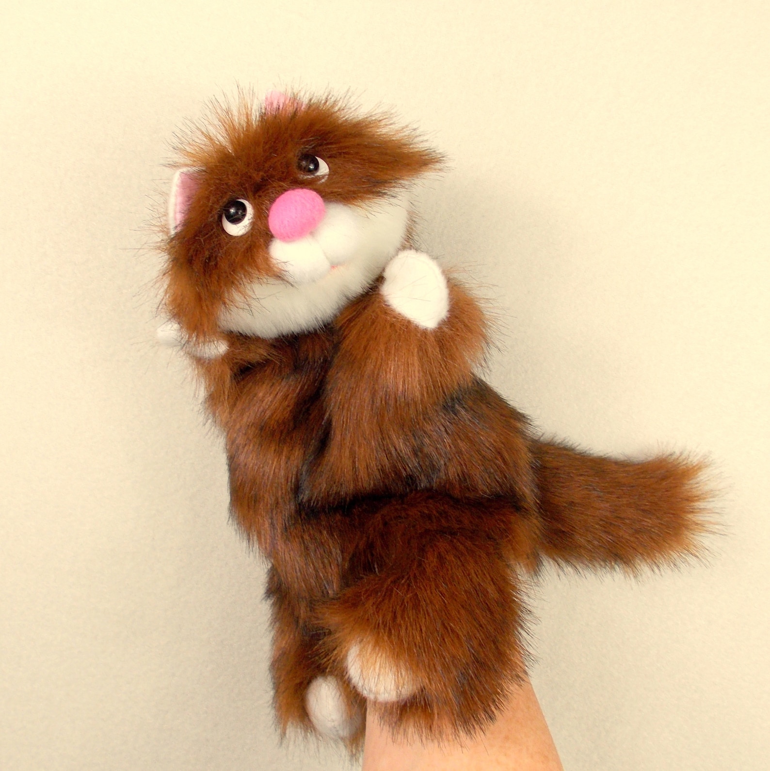 Red Cat Hand Puppet for Home Puppet Theater. Marionette Kitty. - Etsy