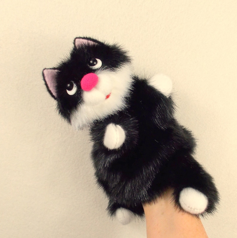 Little Furry Black Cat Hand Puppet for Little Hand. Puppet - Etsy