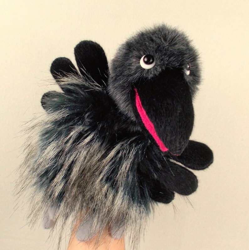 Funny Crow Hand Puppet for Children. Glove Puppet Bird. Plush | Etsy