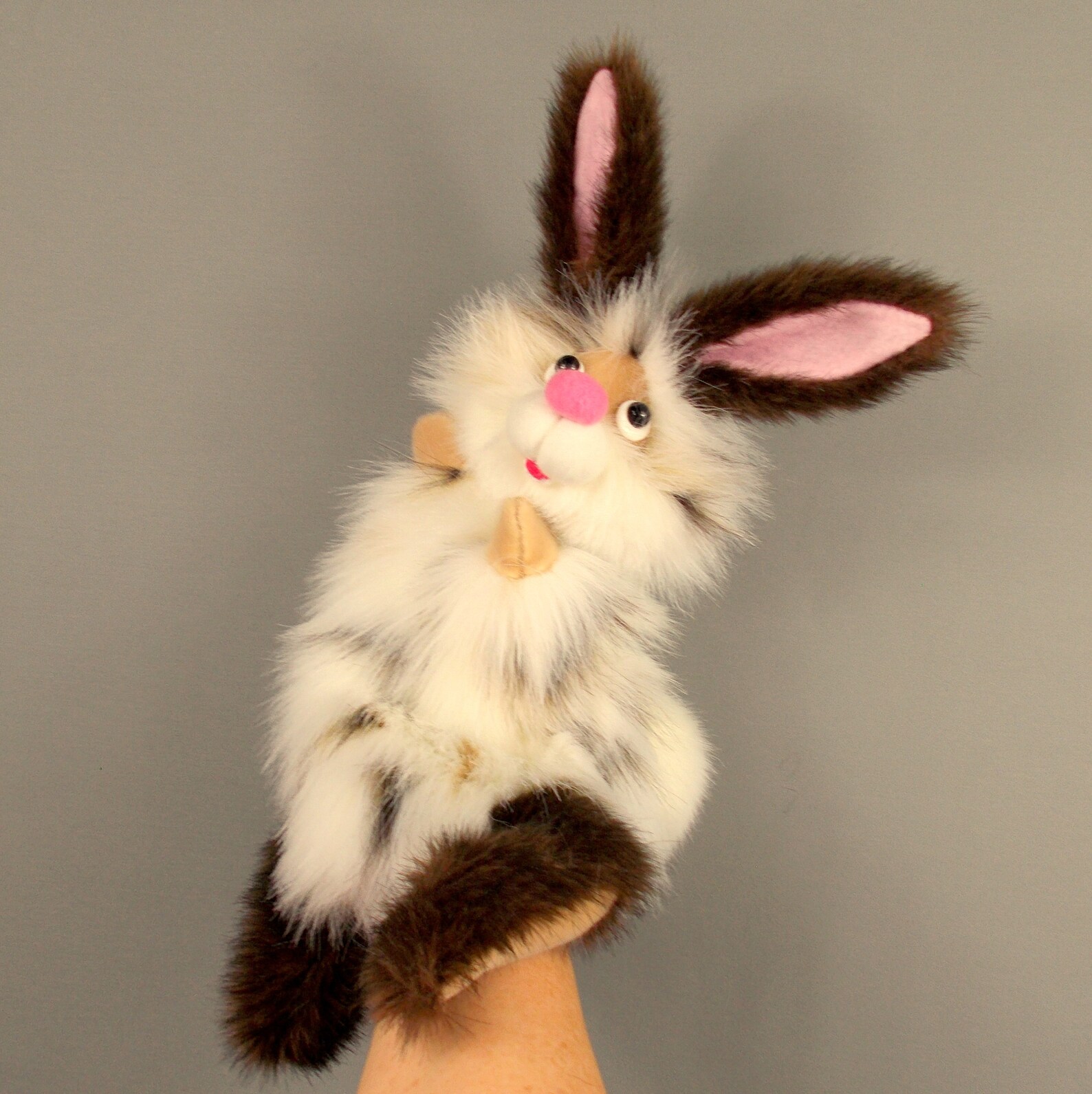 Spotted Rabbit With Dark Paws and Ears Hand Puppet. Marionette - Etsy