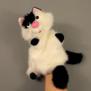 Hand Puppet for Little Hand White Kitten With a Black Speck. Puppet for ...