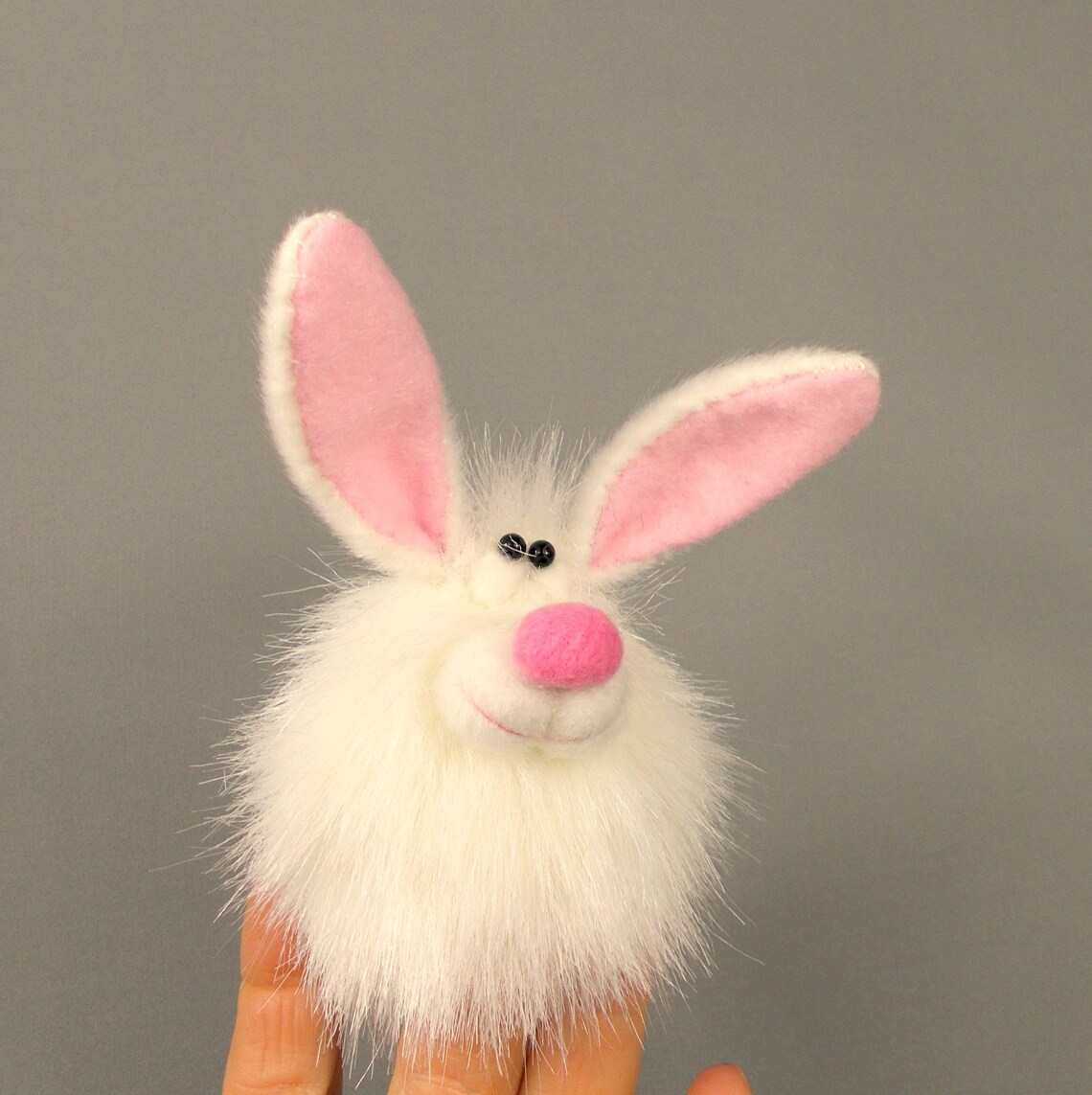 White Bunny Finger Puppet. Finger Puppet Theater. Little Soft Toy ...