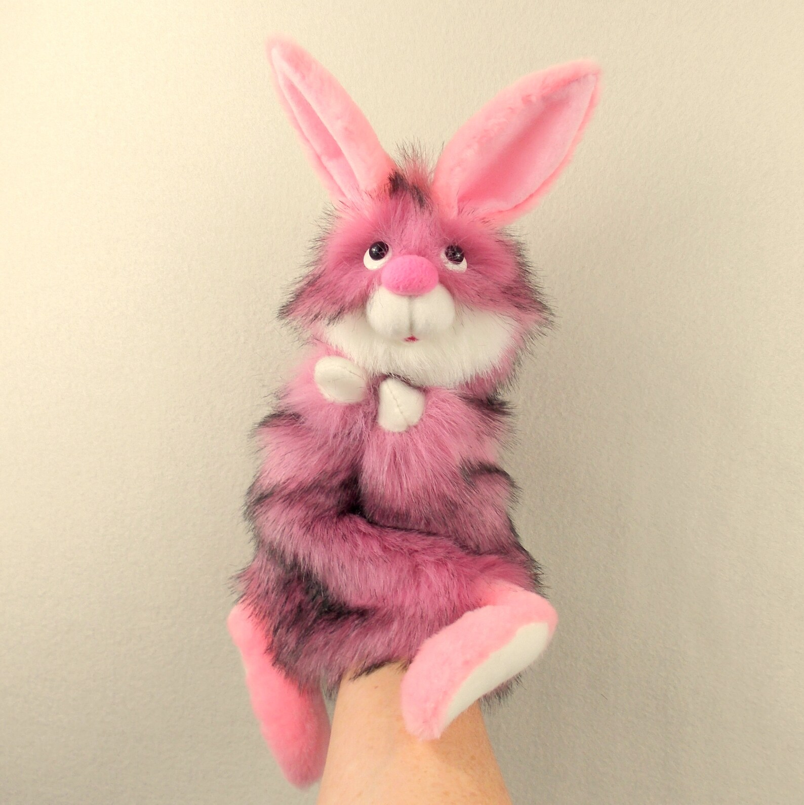 Rabbit Pink Hand Puppet Glove. Plush Rabbit for Home Puppet - Etsy