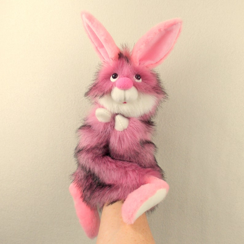 Rabbit Pink Hand Puppet Glove. Plush Rabbit for Home Puppet - Etsy