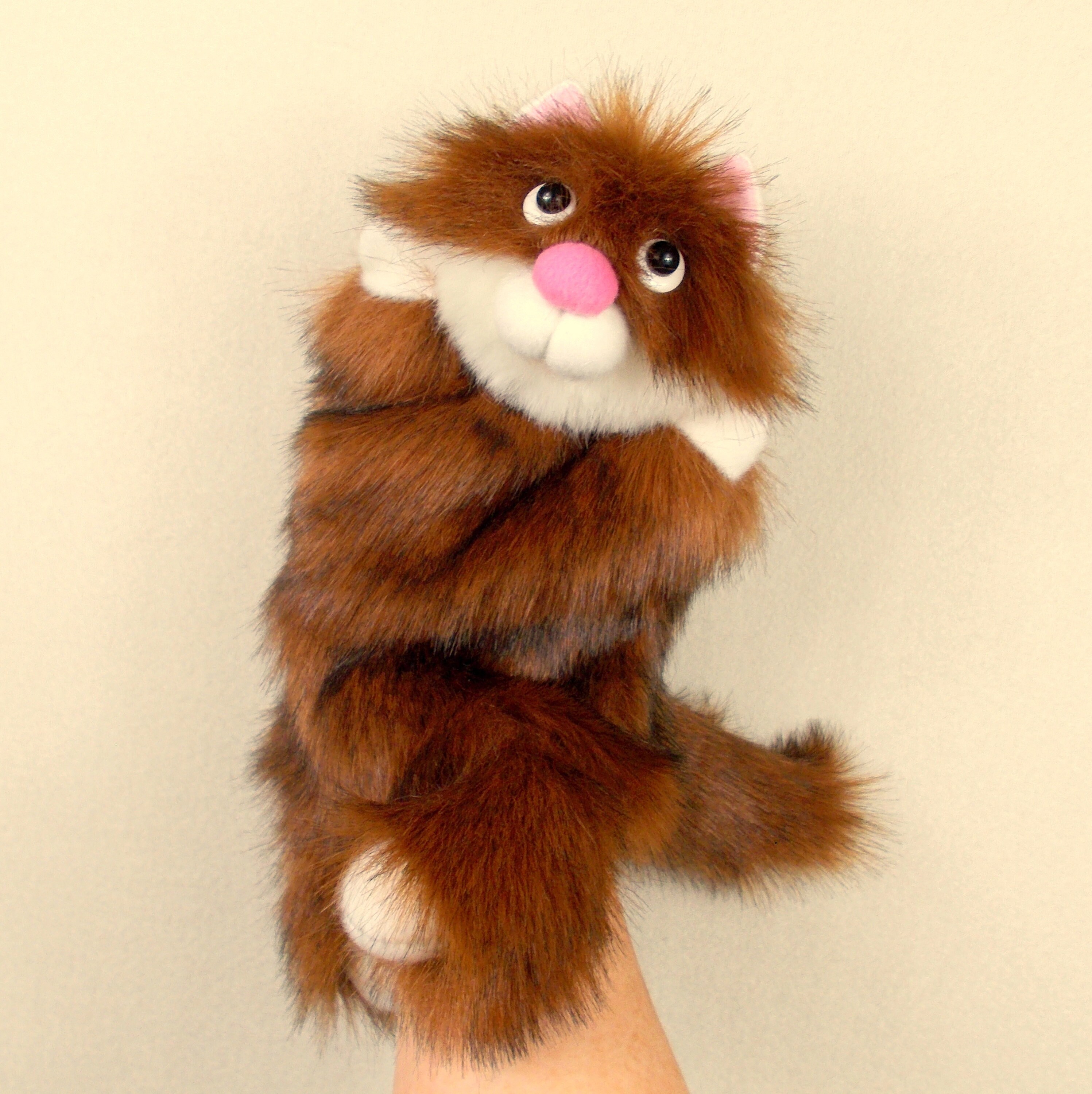 Red Cat Hand Puppet for Home Puppet Theater. Marionette Kitty. - Etsy