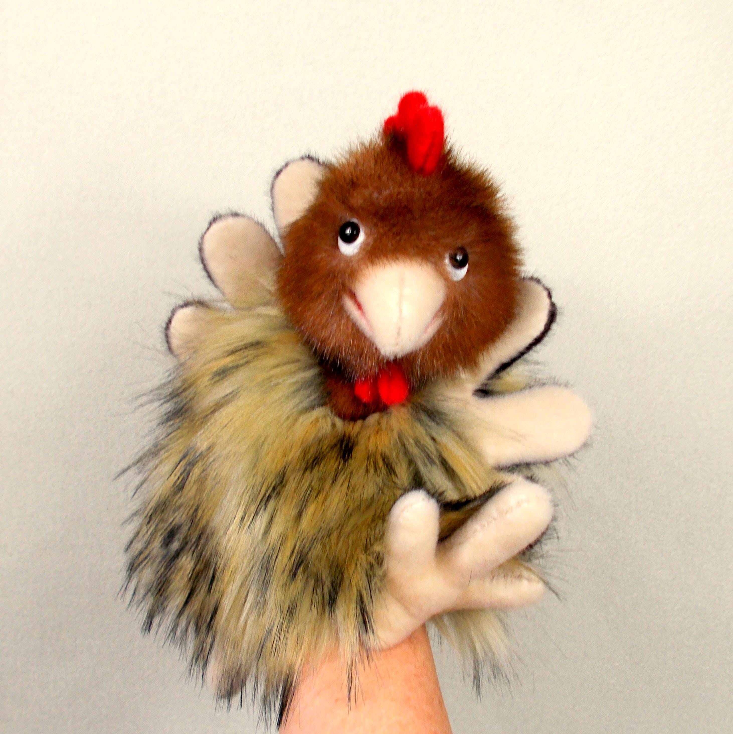 Hand Puppet Chicken for Children's Home Theater. Plush Bird Marionette ...