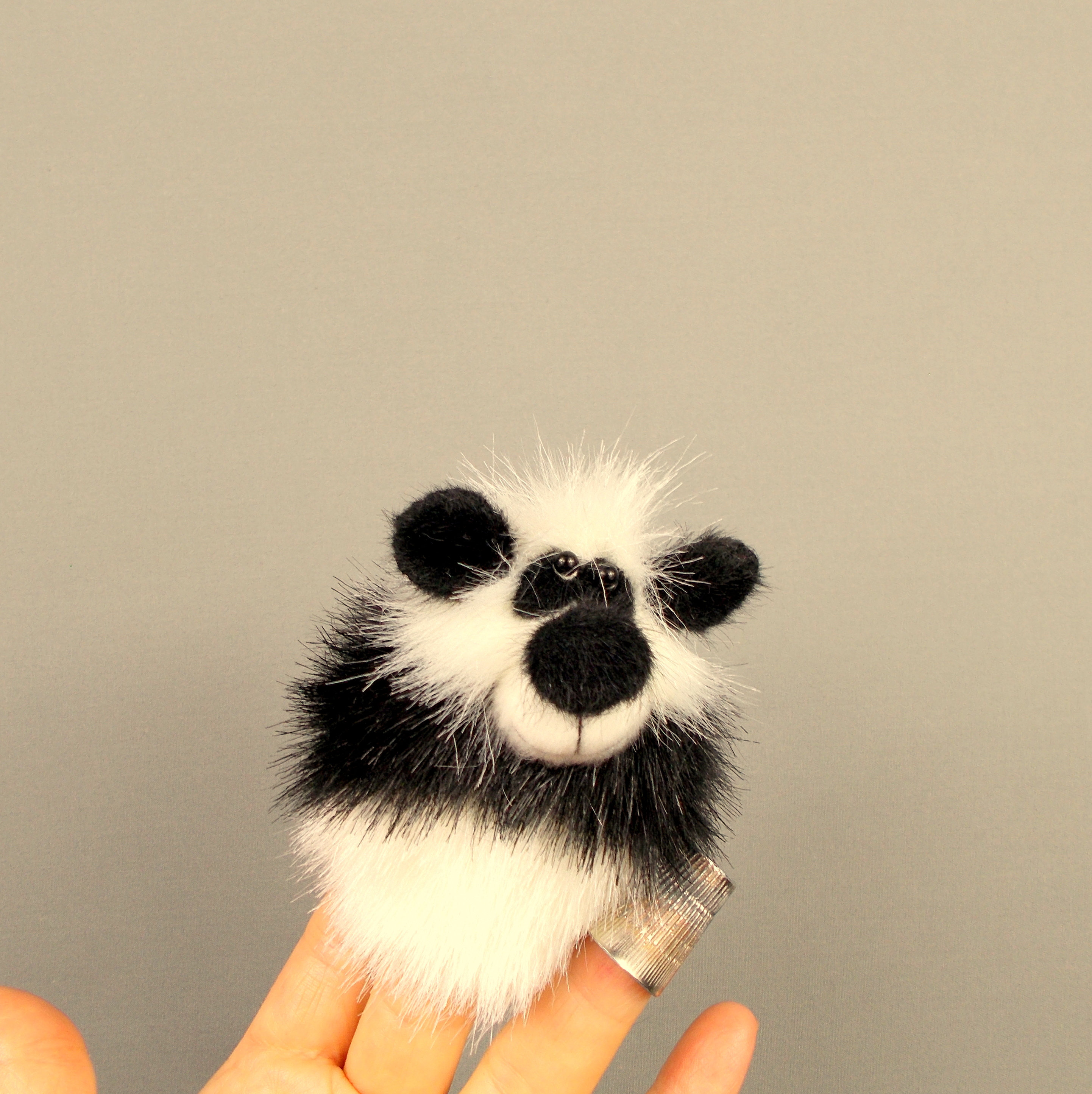 Little Plush Panda Finger Puppet. Plush Petite Panda. Stuffed - Etsy
