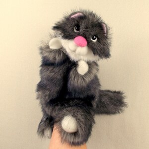 Fluffy Cat Hand Puppet. Gray Cat Puppet for Children's - Etsy