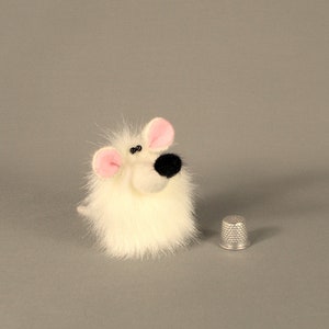 Little White Mouse Puppet for Finger Theater. Finger Puppet Mouse ...