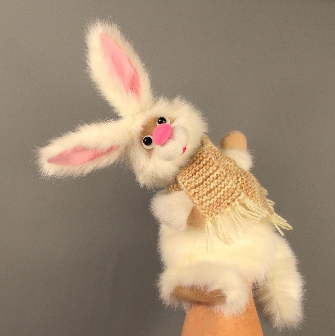 White Hare Hand Puppet for Home Children's Theater. - Etsy