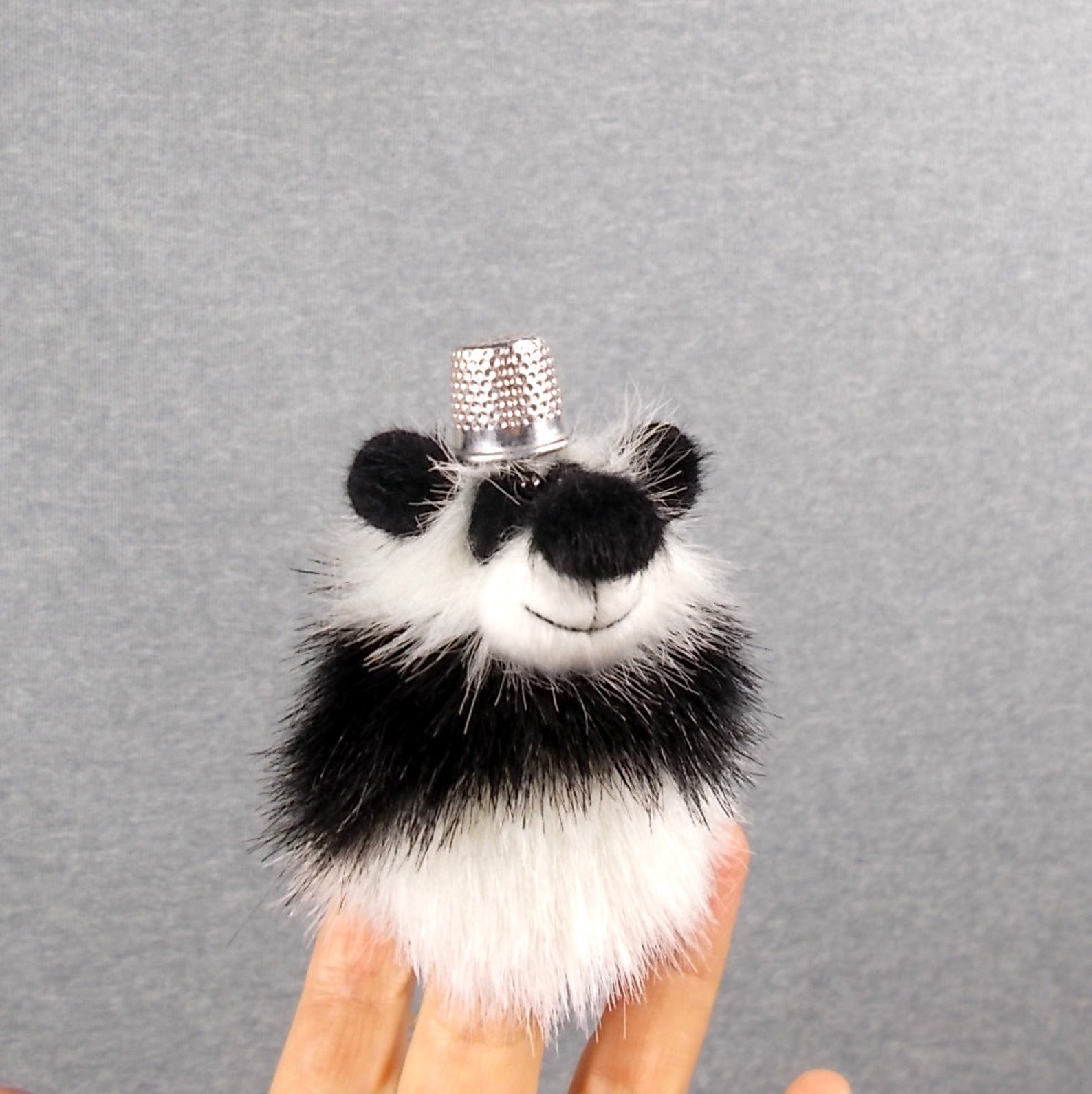 Very little panda. Finger puppet. Plush petite panda. Stuffed | Etsy